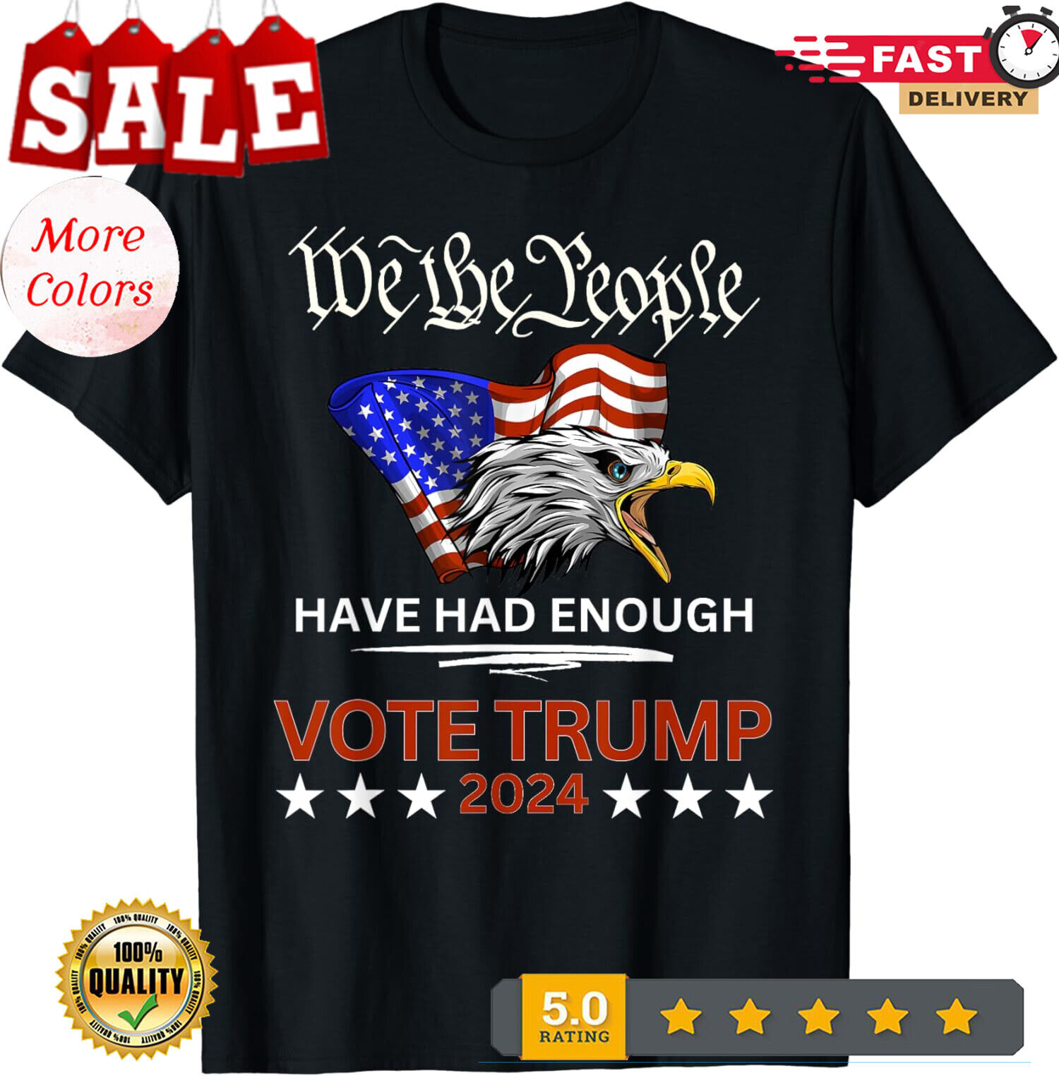 Pro Republican VOTE TRUMP 2024 We The People Unisex T-Shirt - Walmart.com