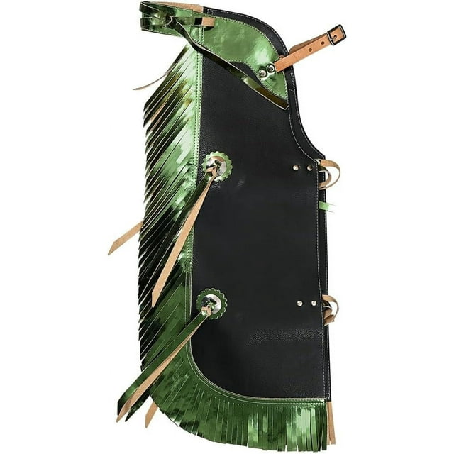 Pro Rodeo Bull Riding Chaps Faux Leather Youth Green Olive Green Base ...