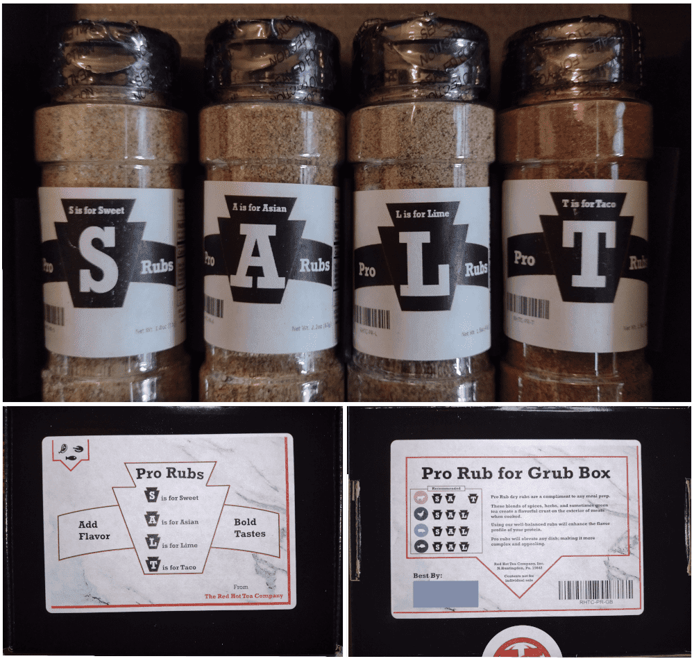 Red Hot Tea Company Pro Rub 4 Grub Gift Box | 4 Jars | Sweet, Asian ...