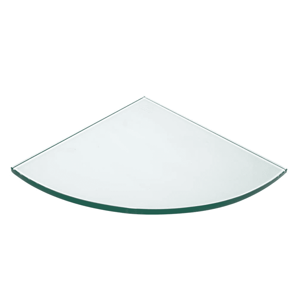 Pro Safe Glass 8" Quarter Circle Tempered Clear Glass Corner Shelf ...