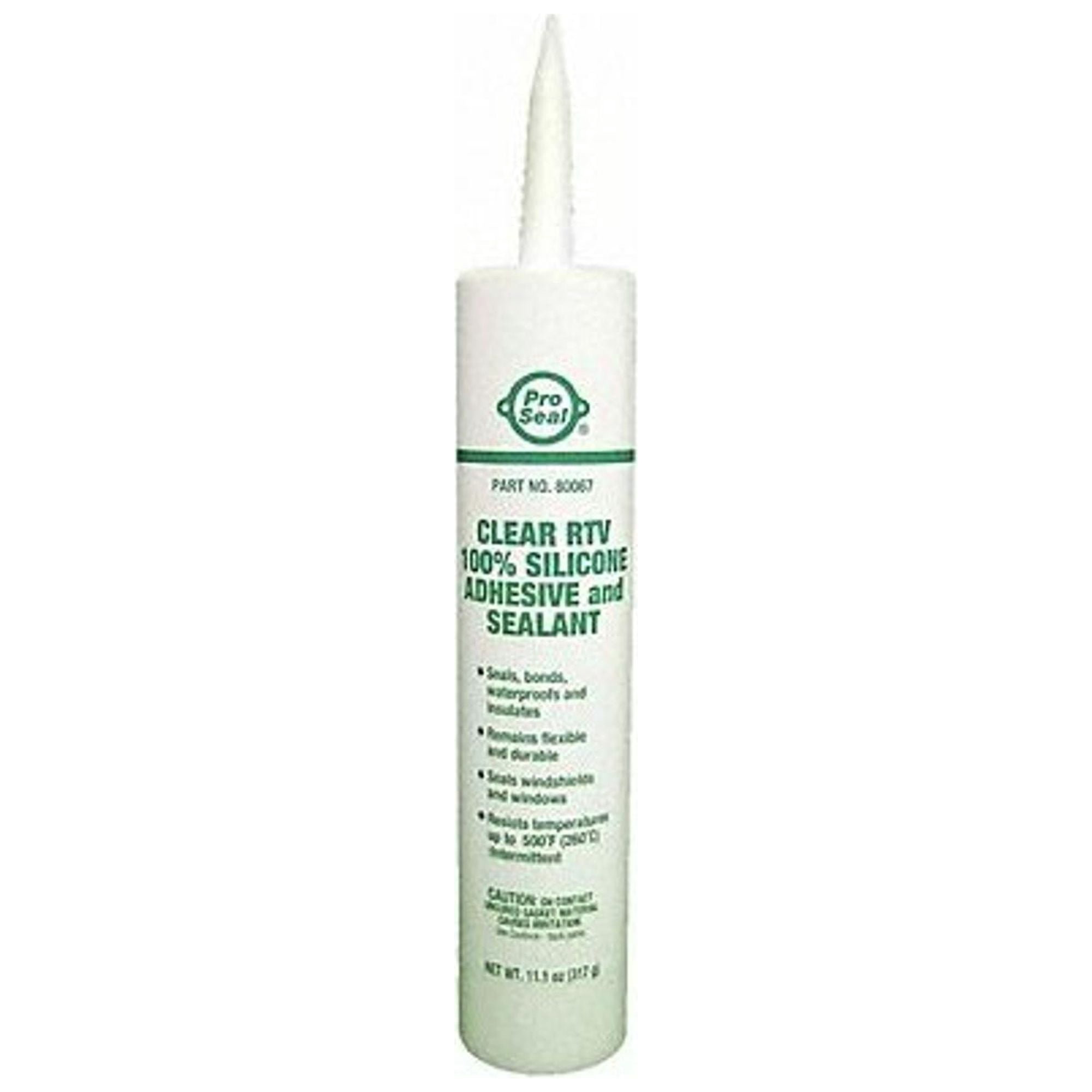 Pro Seal High Temp Silicone RTV Sealer, Gasket Sealant, 11.1 oz, Clear ...