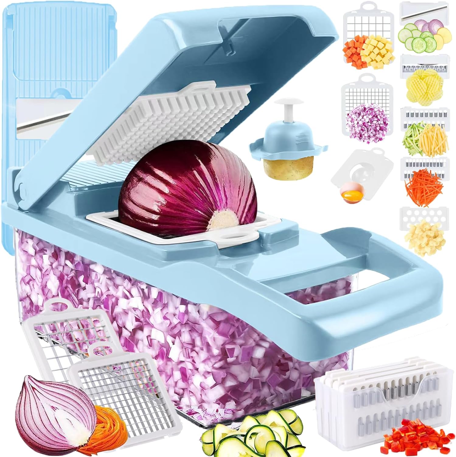Pro-Series 16-in-1 Vegetable Chopper w/Container Cheese Grater Hand ...