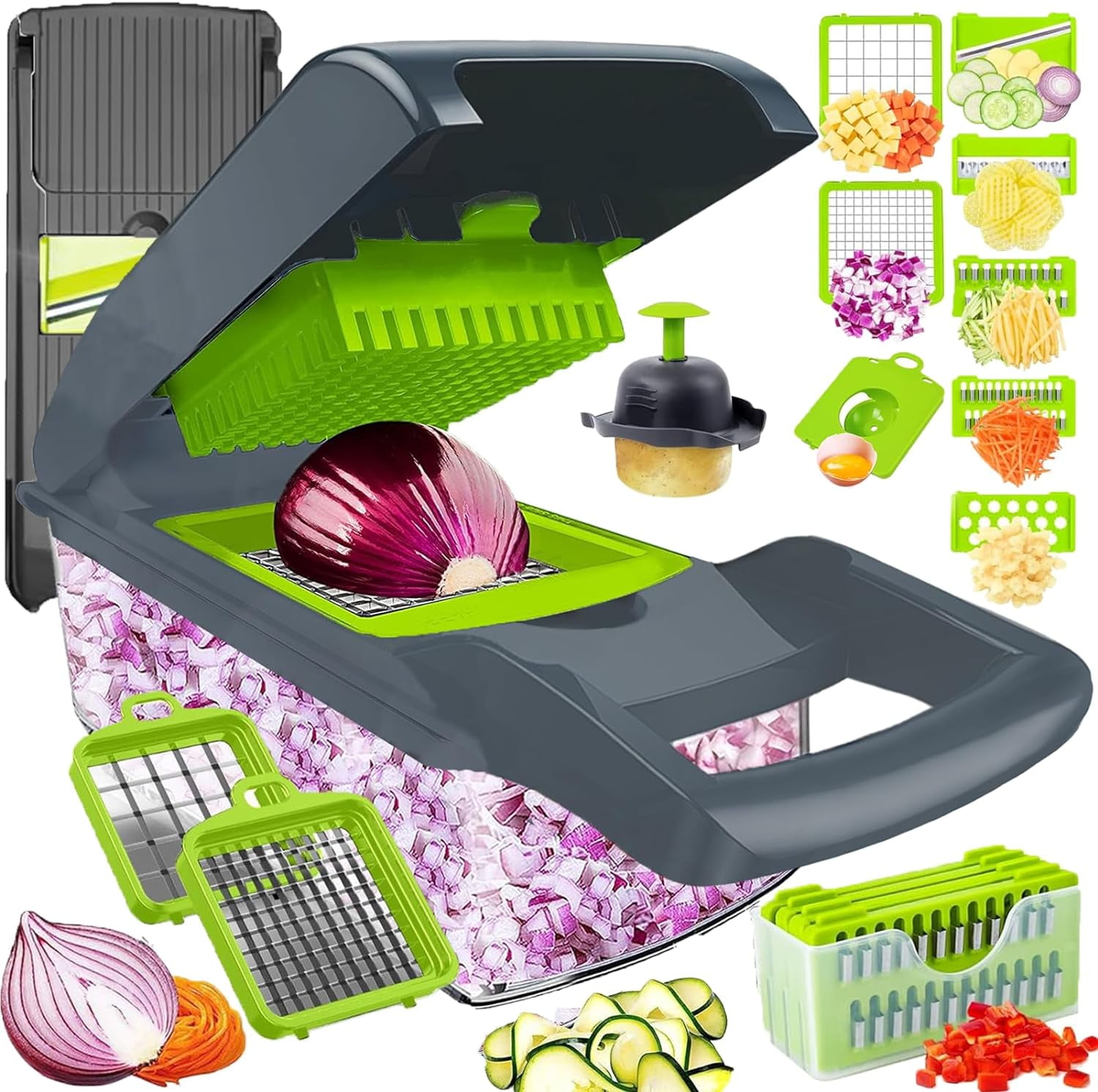 Pro-Series 16-in-1 Vegetable Chopper w/Container, Cheese Grater Hand ...