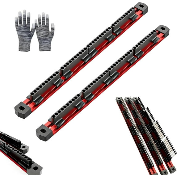 Pro-Series Aluminum Magnetic Hex Bit Organizer, 40-Slot 1/4" Drive ...