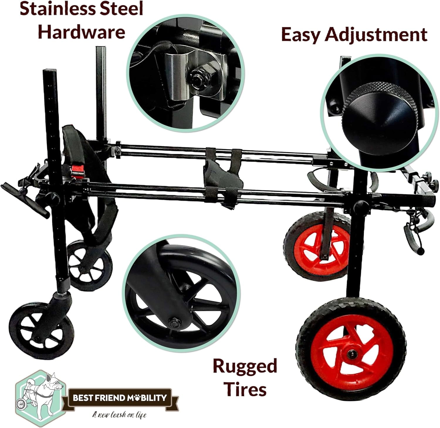 Pro Series Dog Wheelchair for Back Legs with All Terrain Foam Tires ...