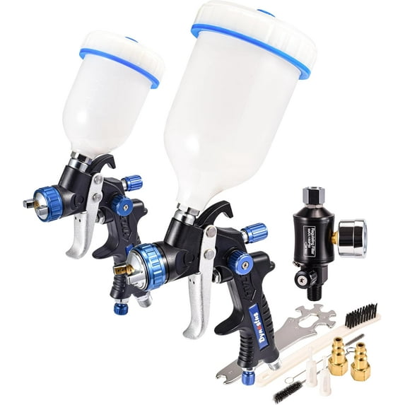 Pro Series Gravity Feed Composite HVLP Air Spray Gun Detail Paint ...