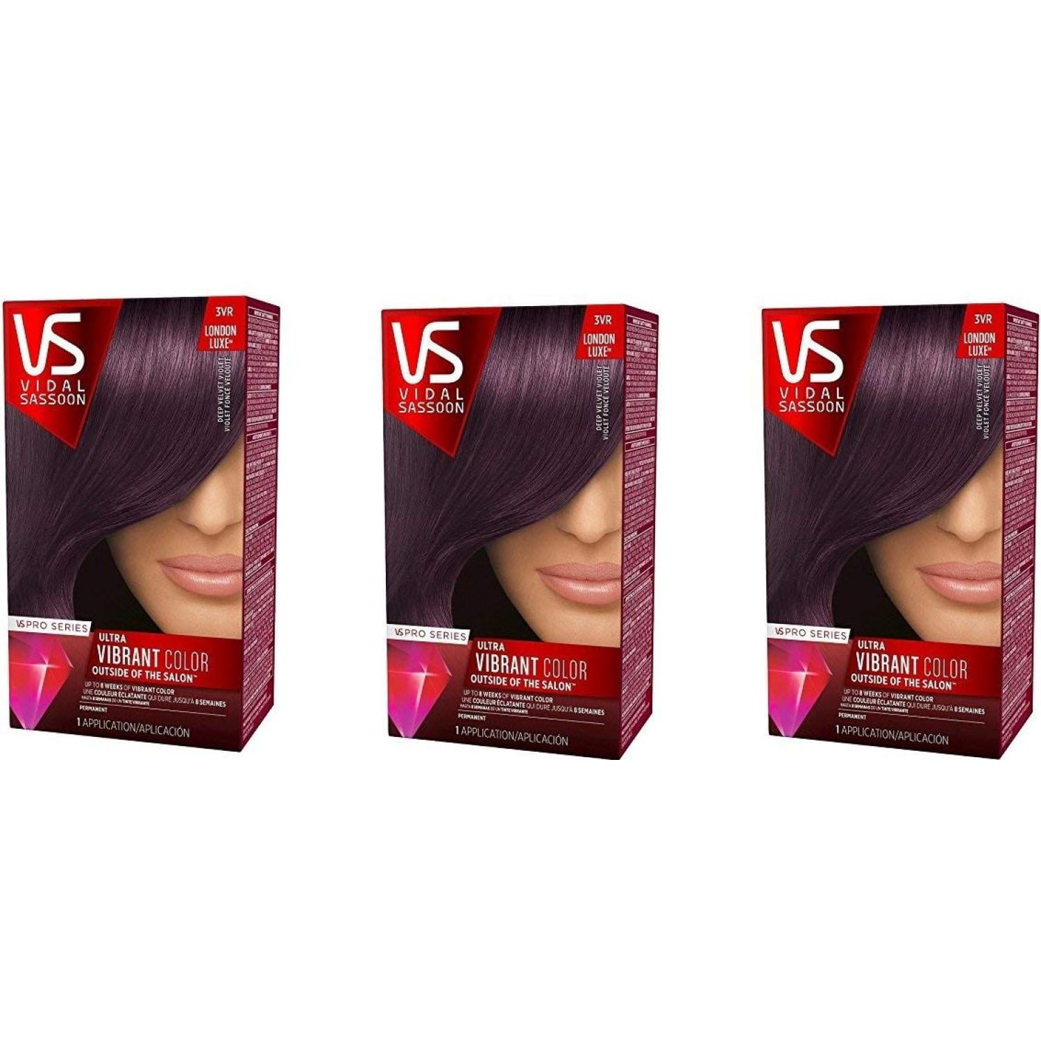 Pro Series Permanent Hair Dye, 3VR Deel Velvet Violet Hair Color, Pack ...