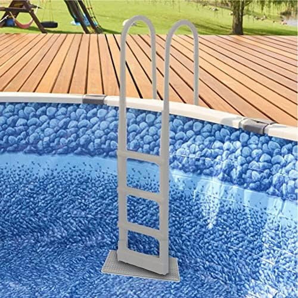 Pro Series Taupe Pool Deck Entry Ladder With 10 X 24 Inch Pool Mat ...