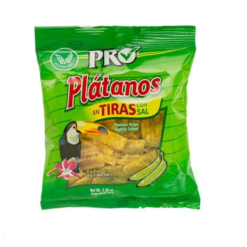 Pro Snack - Plantain strips slightly salted 2.65 oz Pack x20 units - Walmart.com