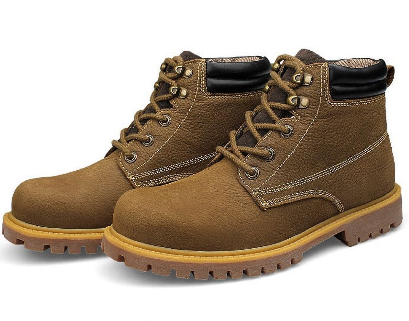 Pro Space Men's Insulated Work Boots Rubber Sole Water Resistant Non ...