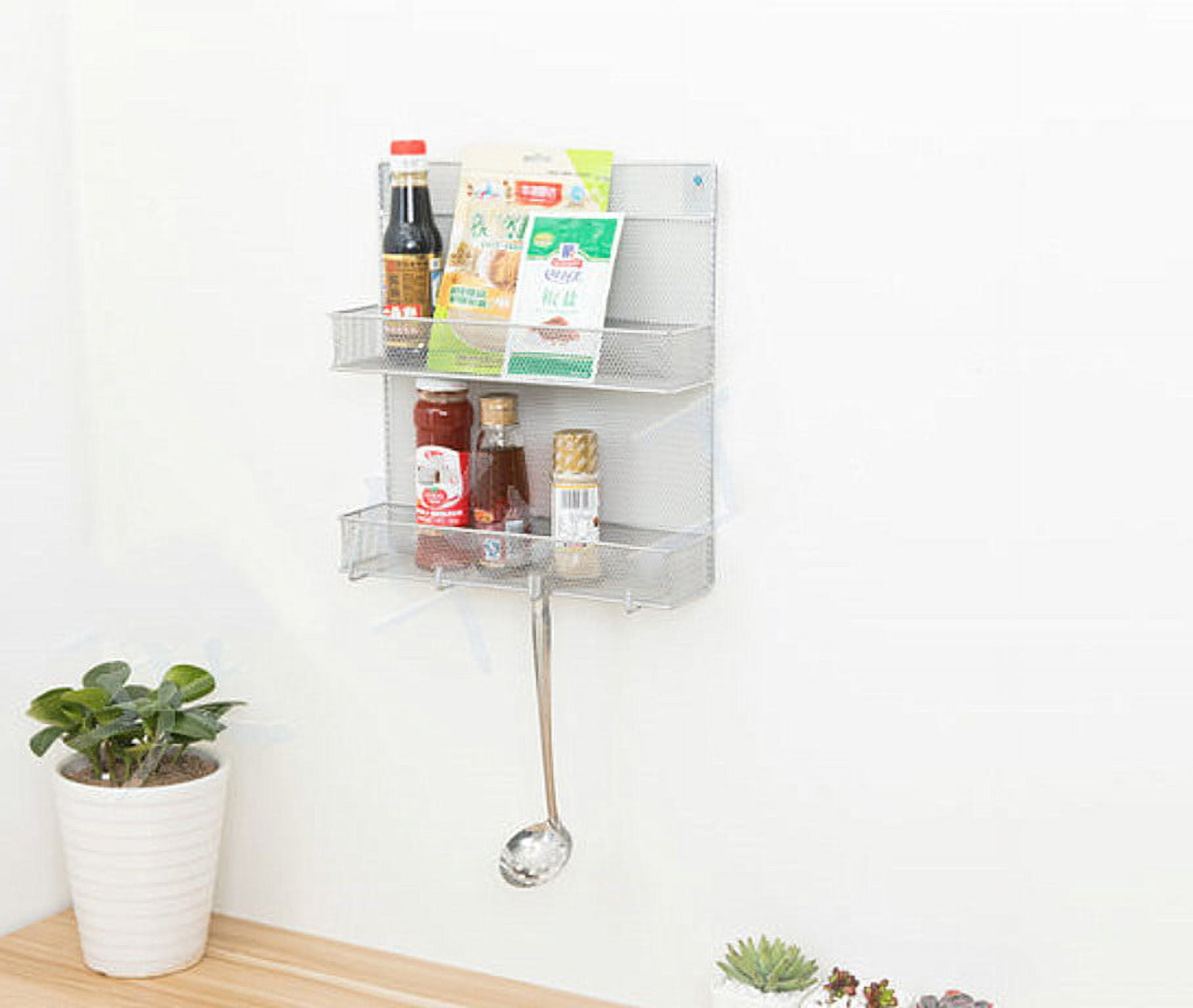 Pro Space Wall Mount Kitchen Organizer Rack 2-Tier Storage Shelves with ...