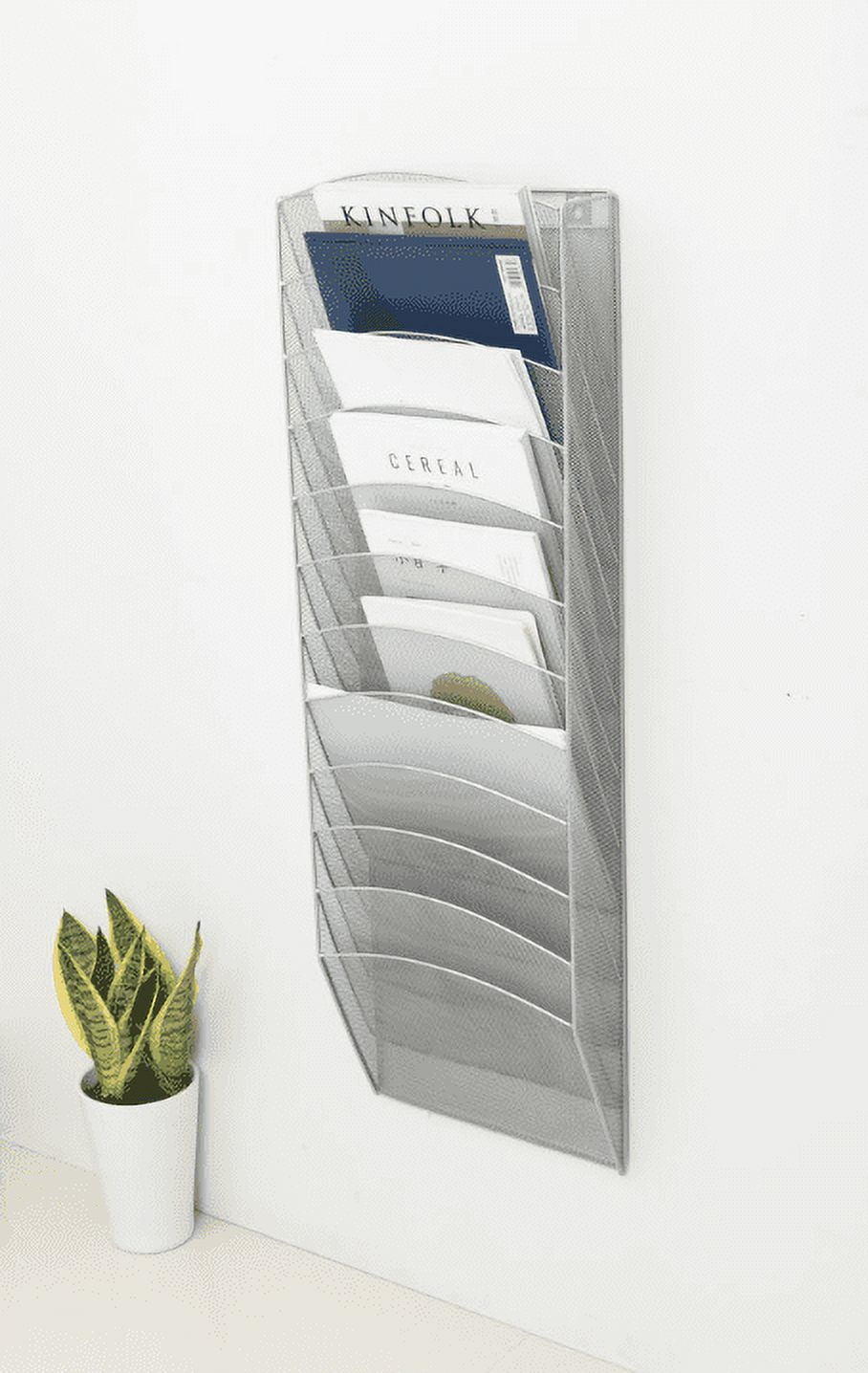 Pro Space Wall Mount Literature Rack, File Folder Organizer, 10 ...