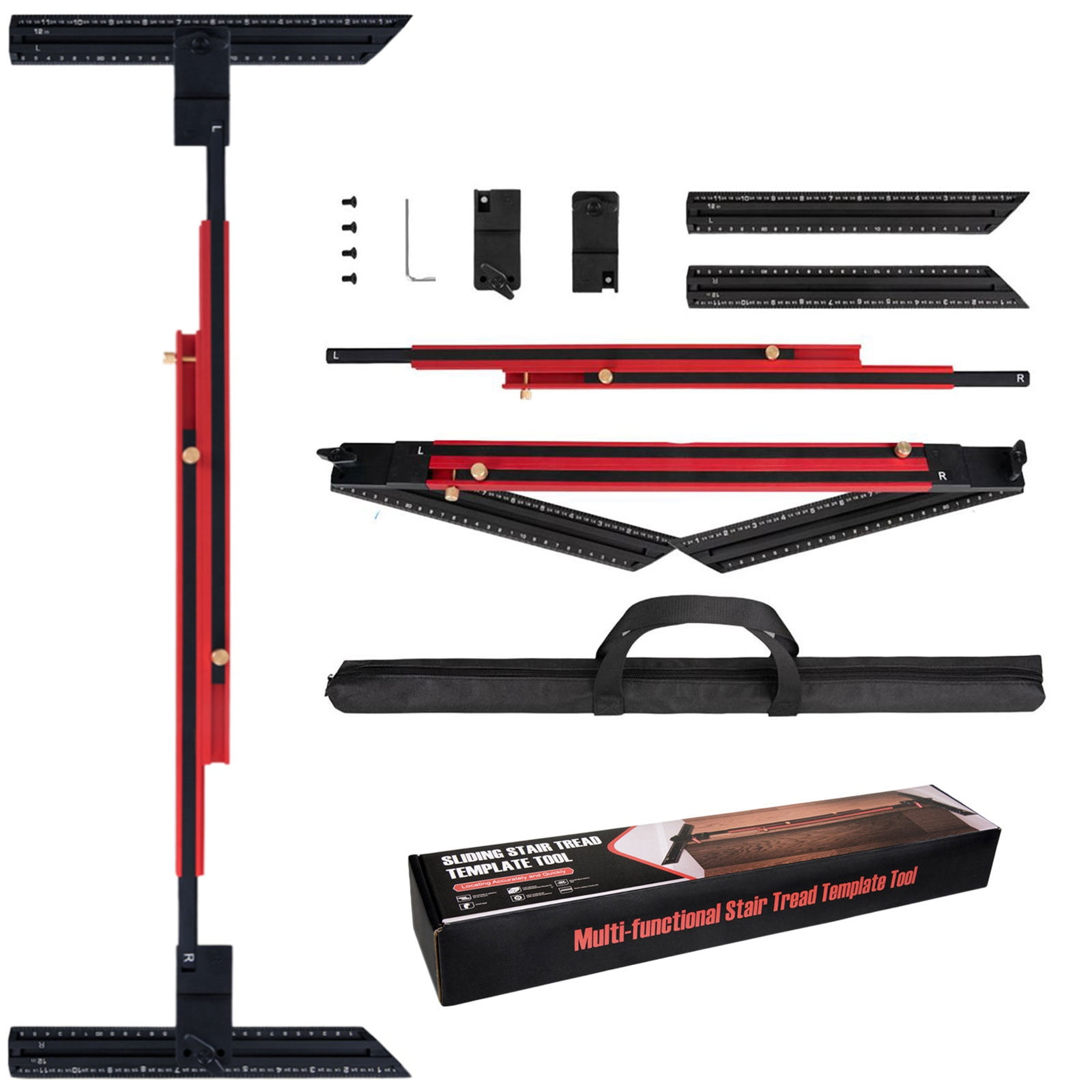 Pro Stair Tread Template Tool with Dual Nut Gauge Precision Stair ...