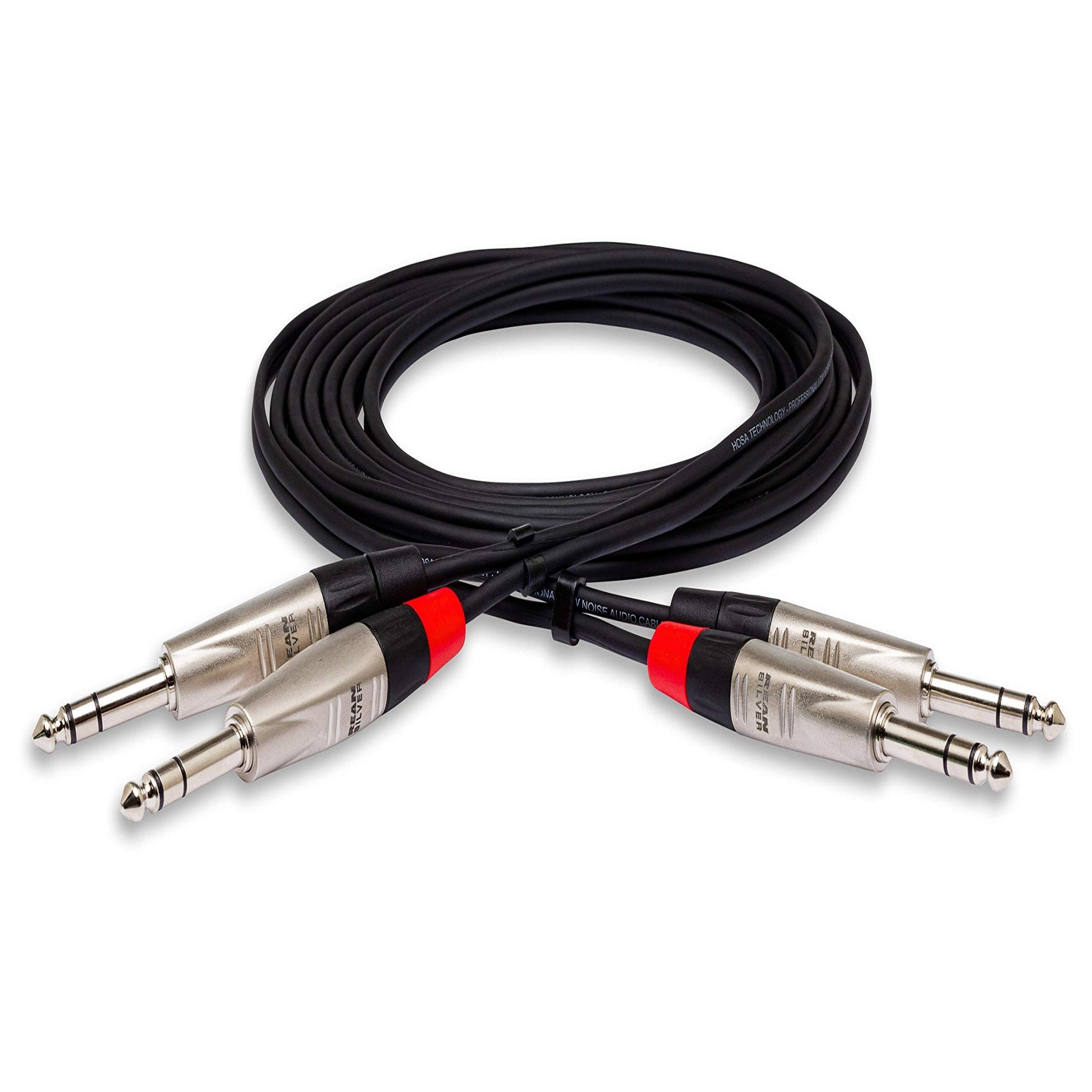 Pro Stereo Interconnect Cable 15ft Dual REAN 1/4-inch TRS Male ...