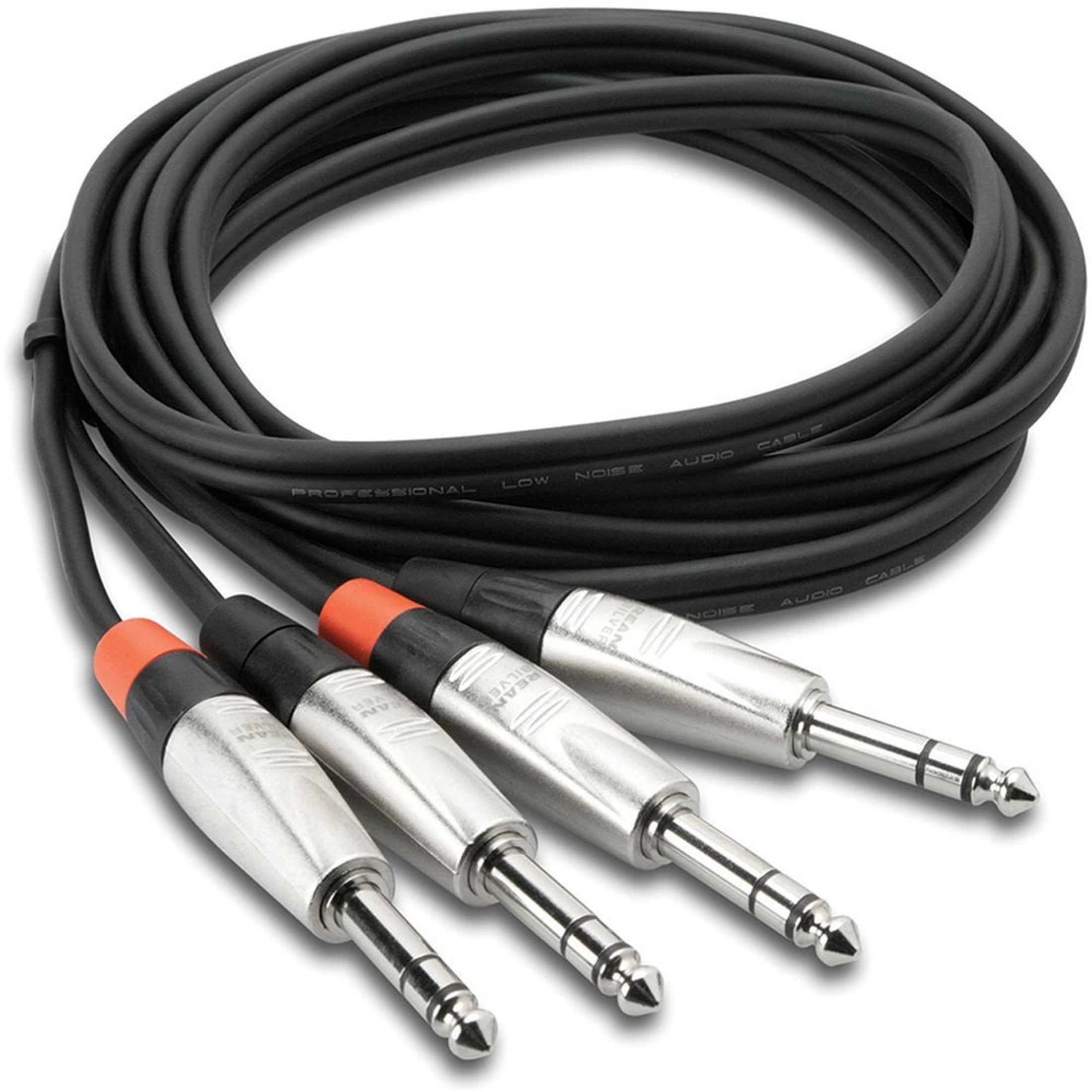 Pro Stereo Interconnect Cable 3ft Dual REAN 1/4-inch TRS Male Connector ...