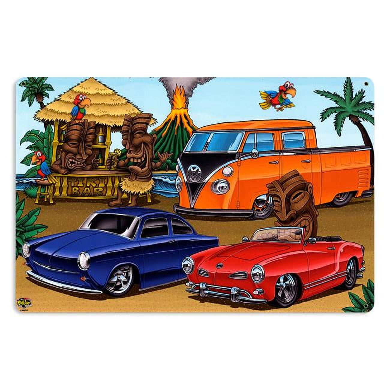 Pro Street Diecast SLP045 18 x 12 in. VW Tiki Bar Satin Metal Sign ...