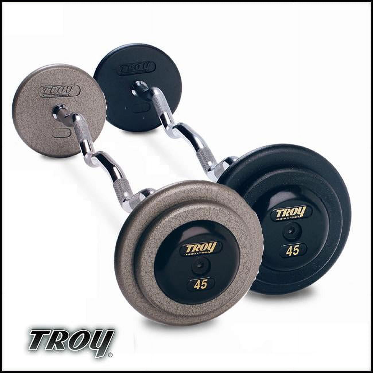 Pro-Style Fix Curl Barbell - Gray Plates And Rubber End Caps - 45 ...
