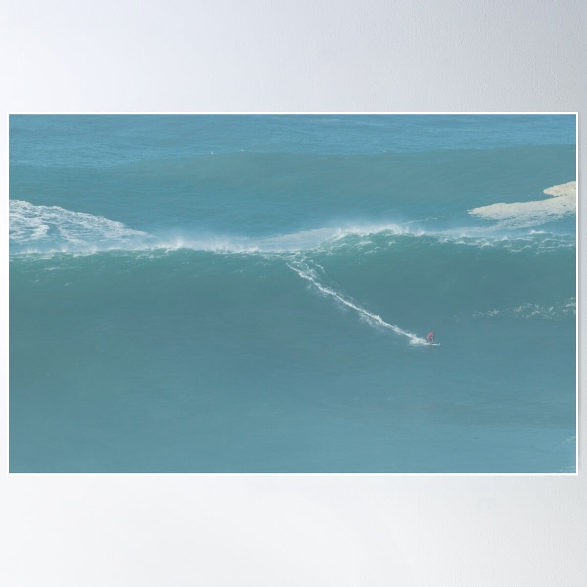 Pro Surfer On Xxl Waves At Nazare Portugal Poster Wall Art, Modern Wall ...