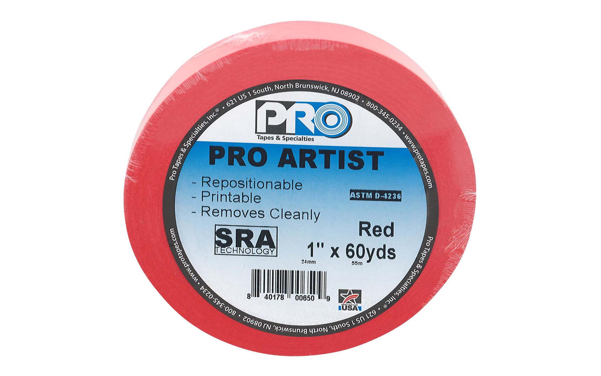 Pro Tape Artist Tape 1"x60yd Red - Walmart.com