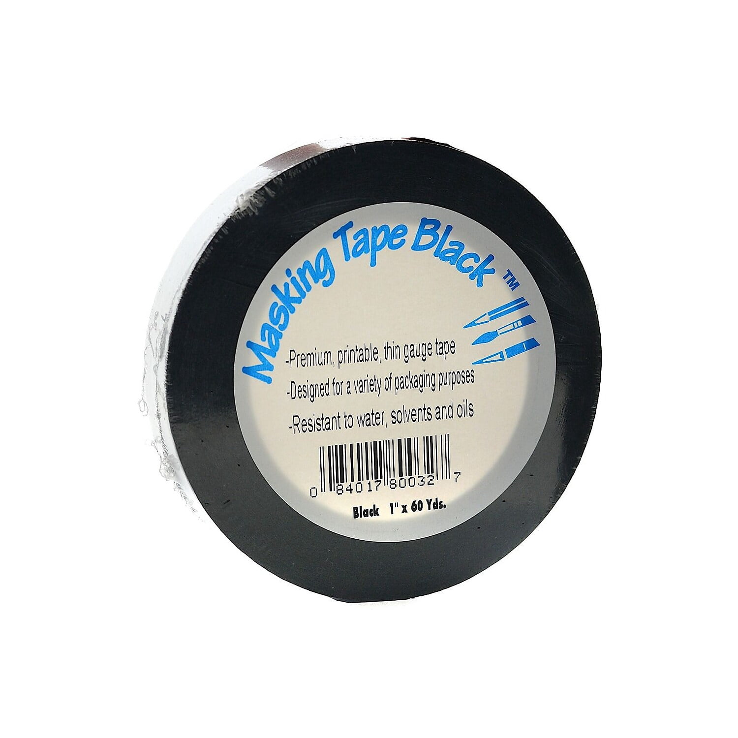 Pro Tapes Black Masking Tape 1 In. X 60 Yd. [Pack Of 3] (3PK-PM1BLA ...
