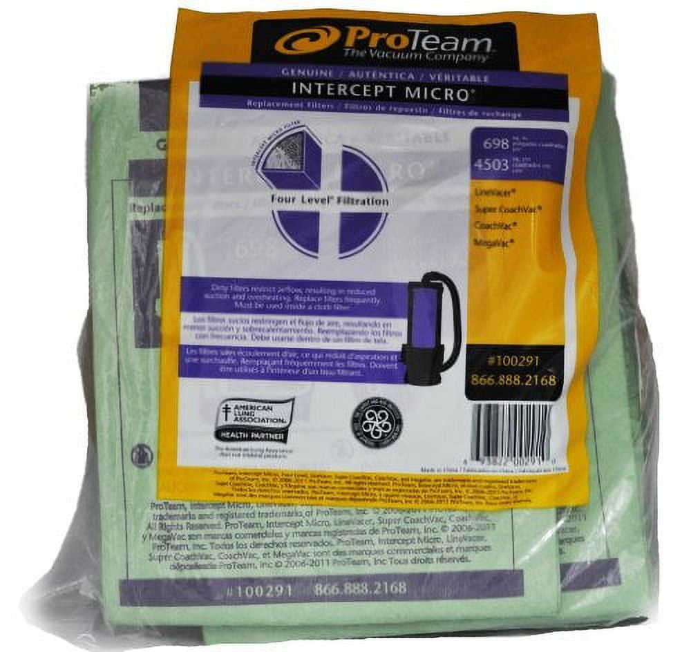 Pro Team Genuine Intercept Micro Filter Vacuum Bags, 10 Pack - Walmart.com