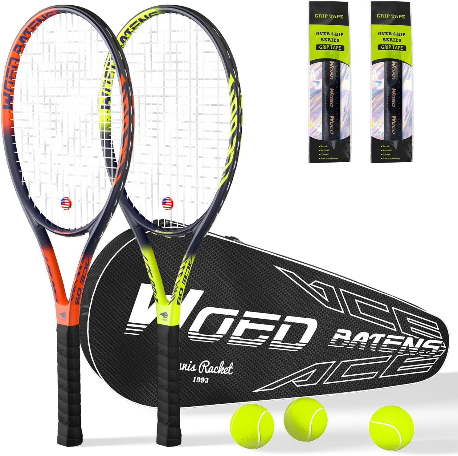 Pro Tennis Racket for Adults, 2 Player 27 inch Speed Tennis Racquet ...