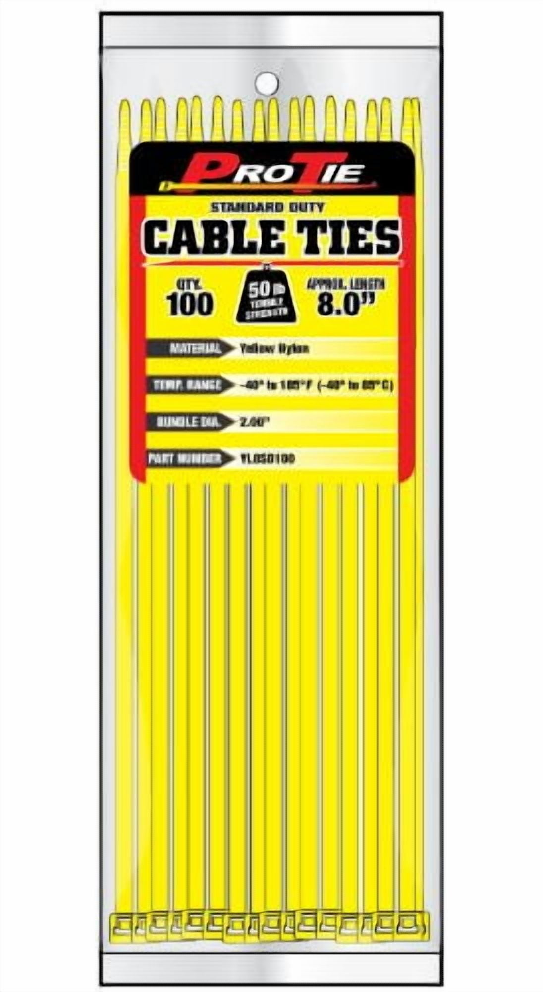 Pro Tie Standard Duty, Self-Locking Nylon Cable Wire Ties for Indoor ...