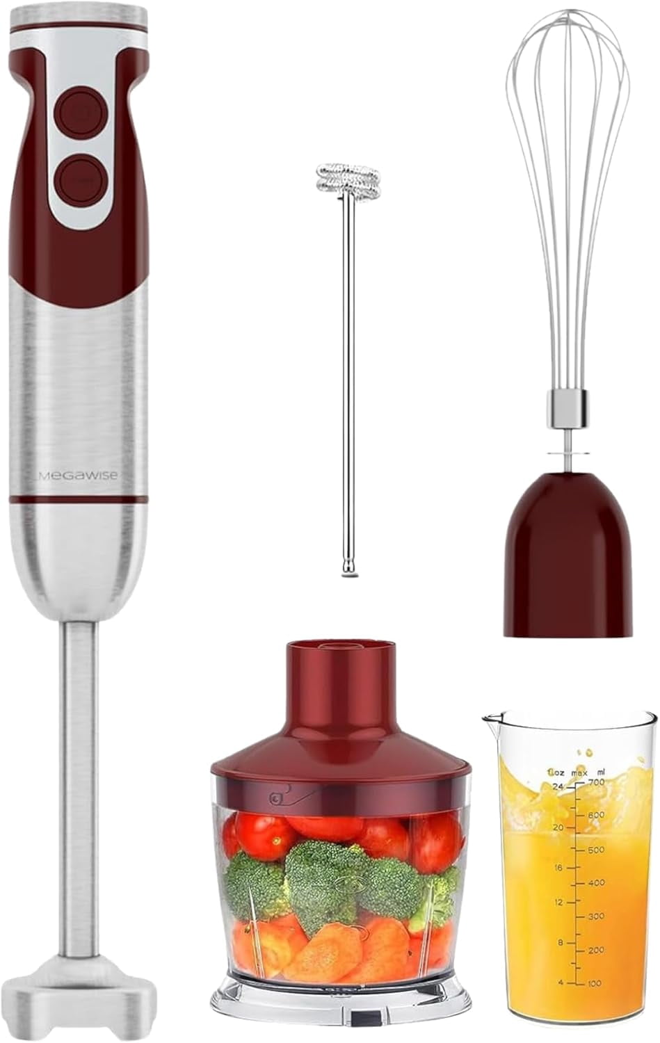 Pro Titanium Reinforced 5-in-1 Immersion Hand Blender, Powerful Motor ...