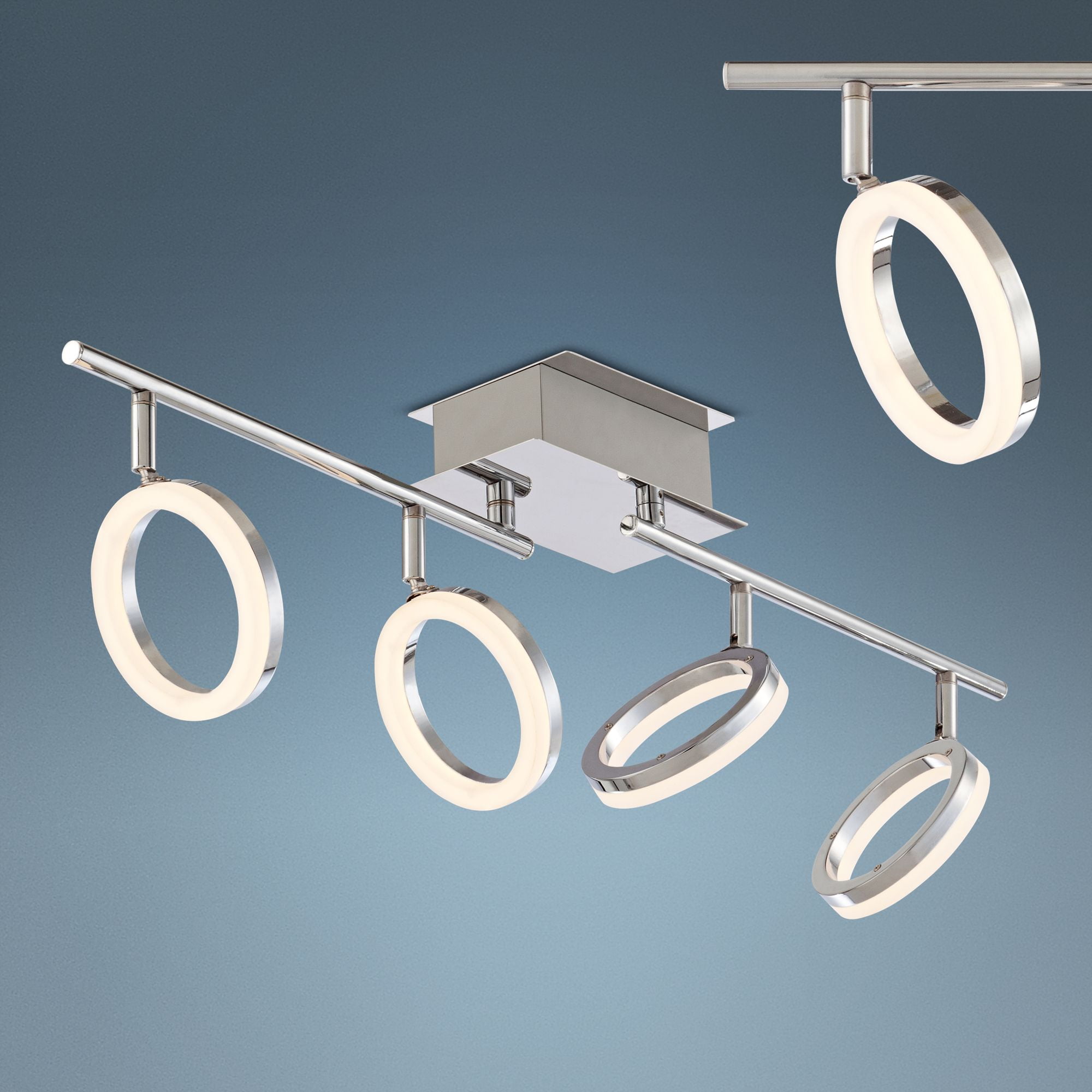 Pro Track 4-Head LED Ceiling Track Light Fixture Kit Dimmable Halo ...