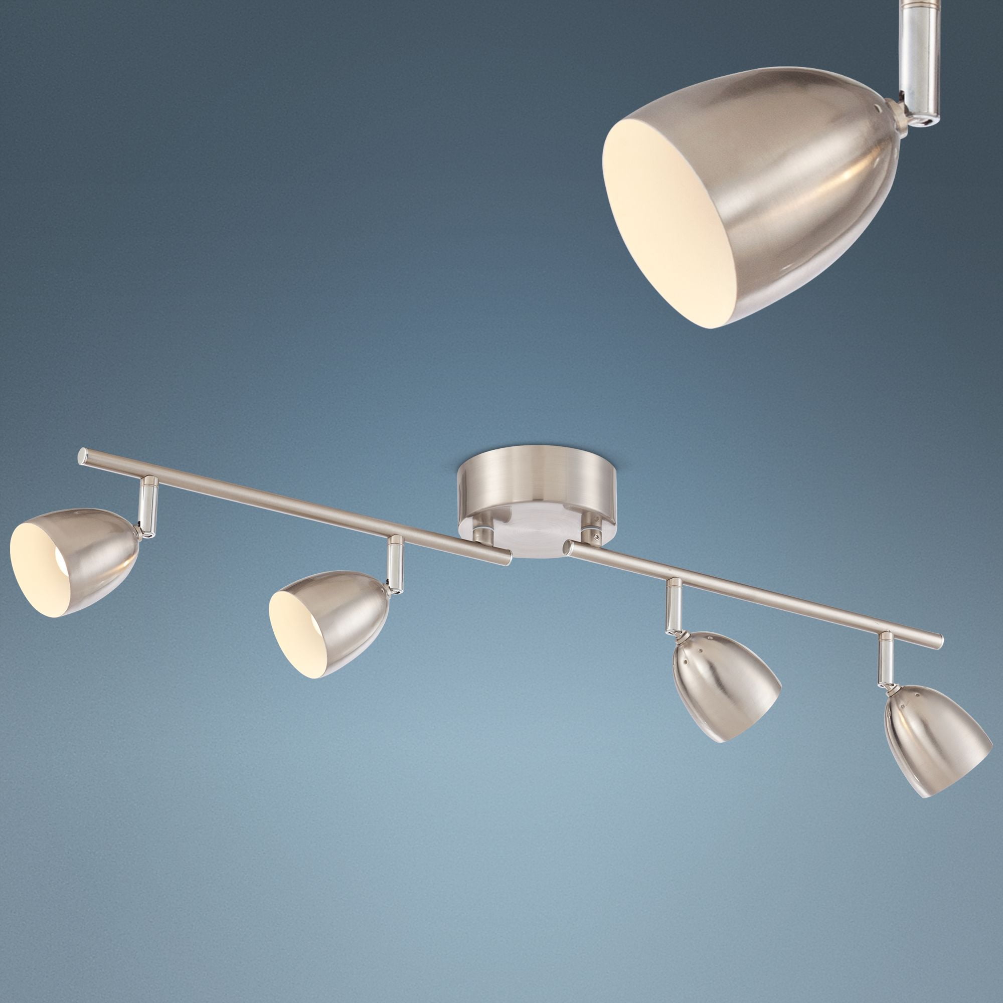 Pro Track Alexa 4-Head LED Ceiling or Wall Track Light Fixture Kit Spot ...