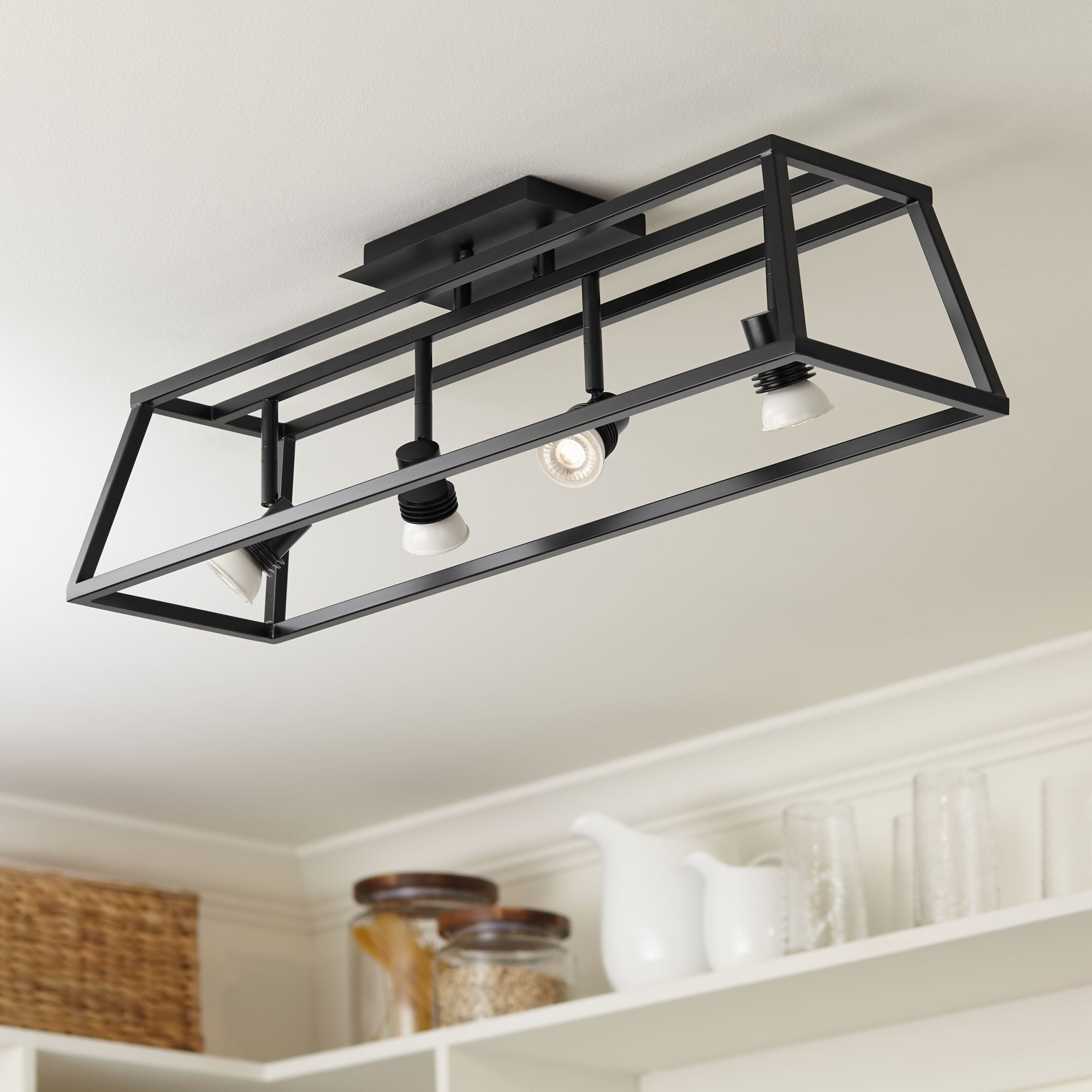 Pro Track Carmel 4-Head LED Ceiling Track Light Fixture Kit Spot Light ...