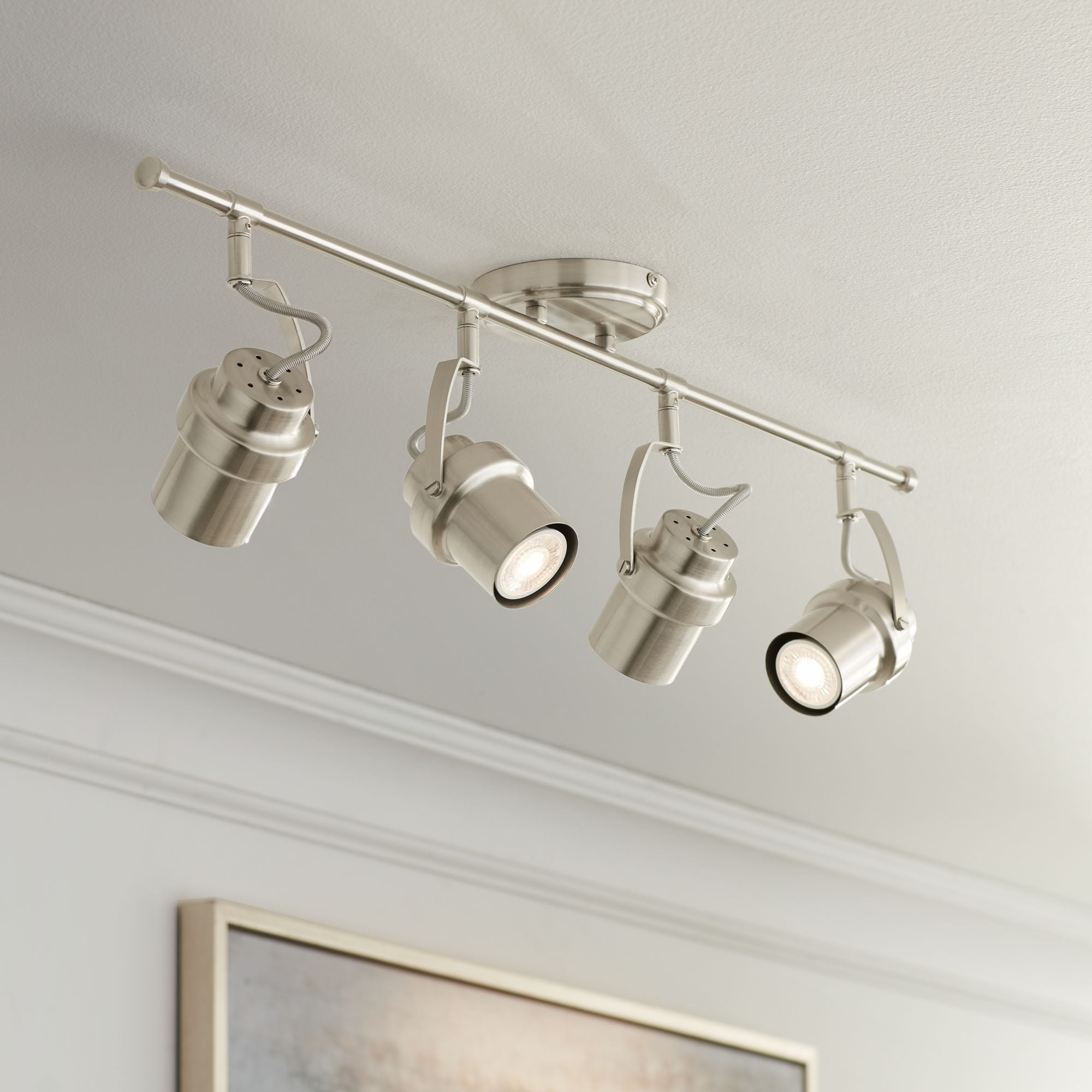 Pro Track Gladstone 4-Head LED Ceiling Track Light Fixture Kit Spot ...