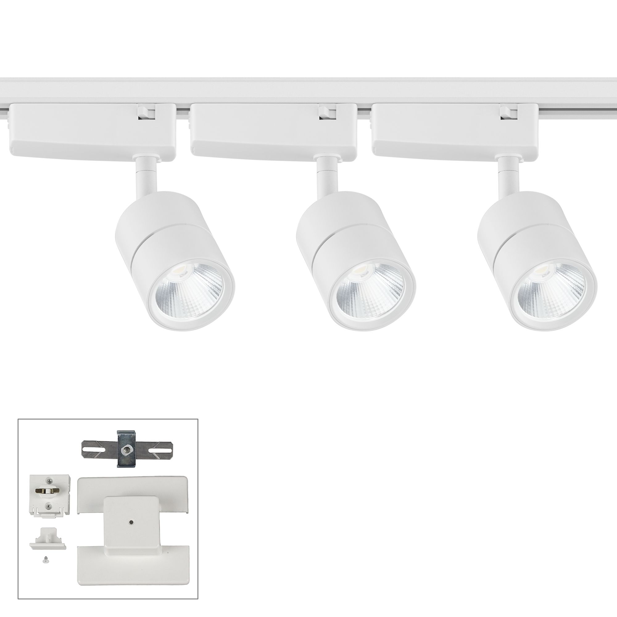 Pro Track Linder 3-Head LED Ceiling Track Light Fixture Kit Floating ...