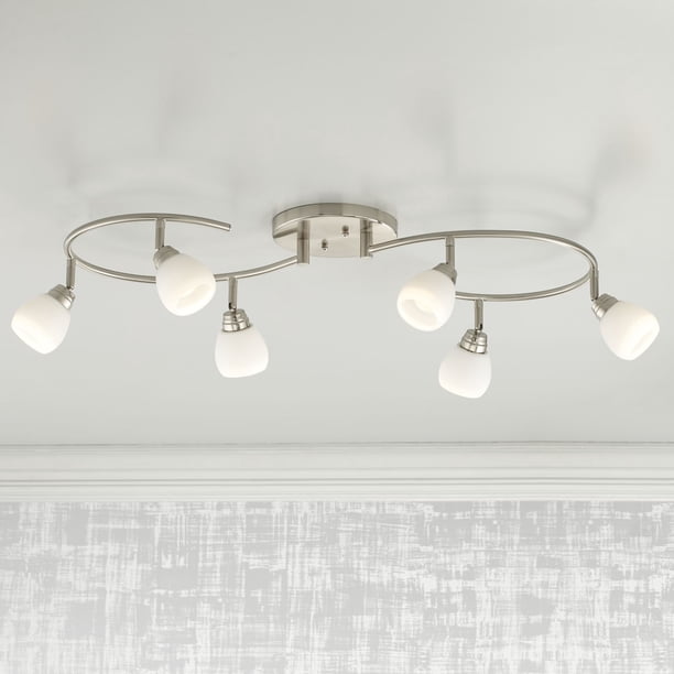 Pro Track Mini S-Wave 6-Head LED Ceiling Track Light Fixture Kit Spot ...