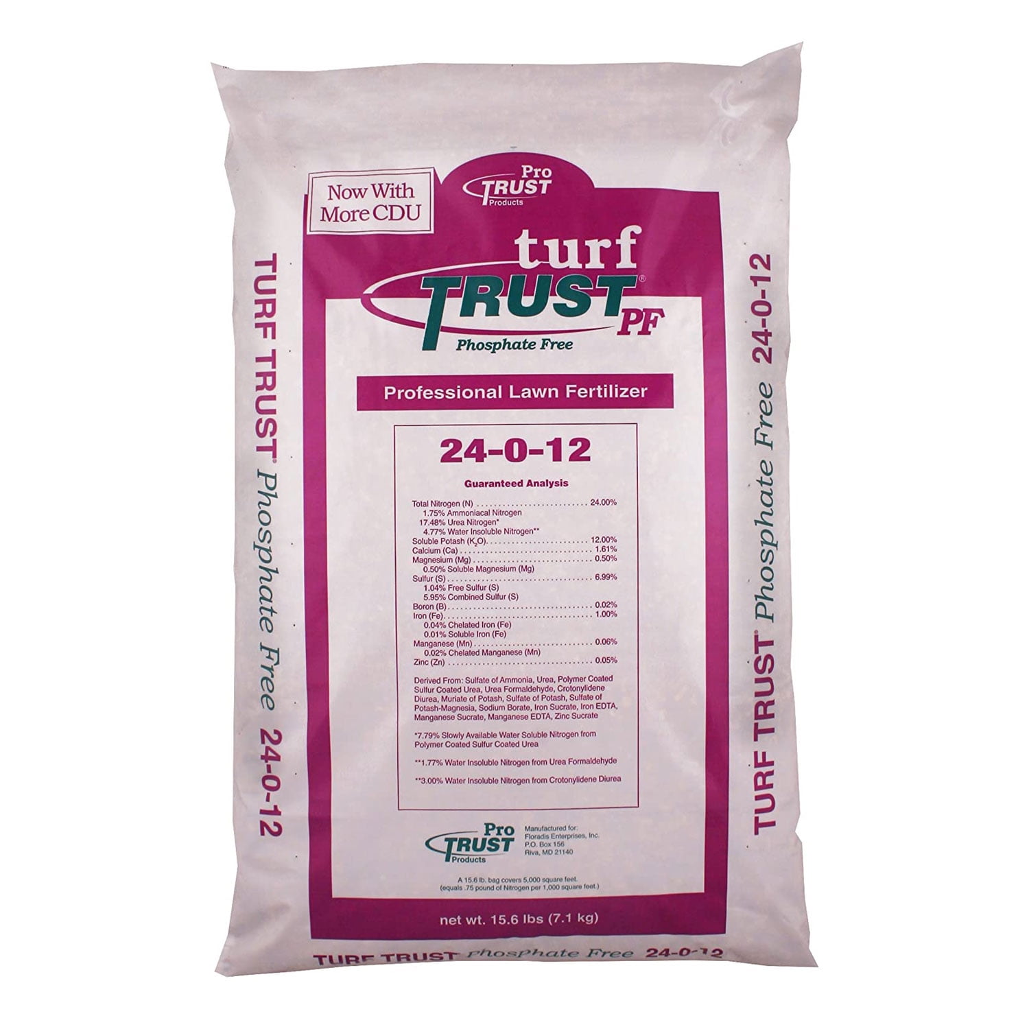 Pro Trust Turf Trust 24-0-12 Phosphate Free Lawn Fertilizer for Grass ...