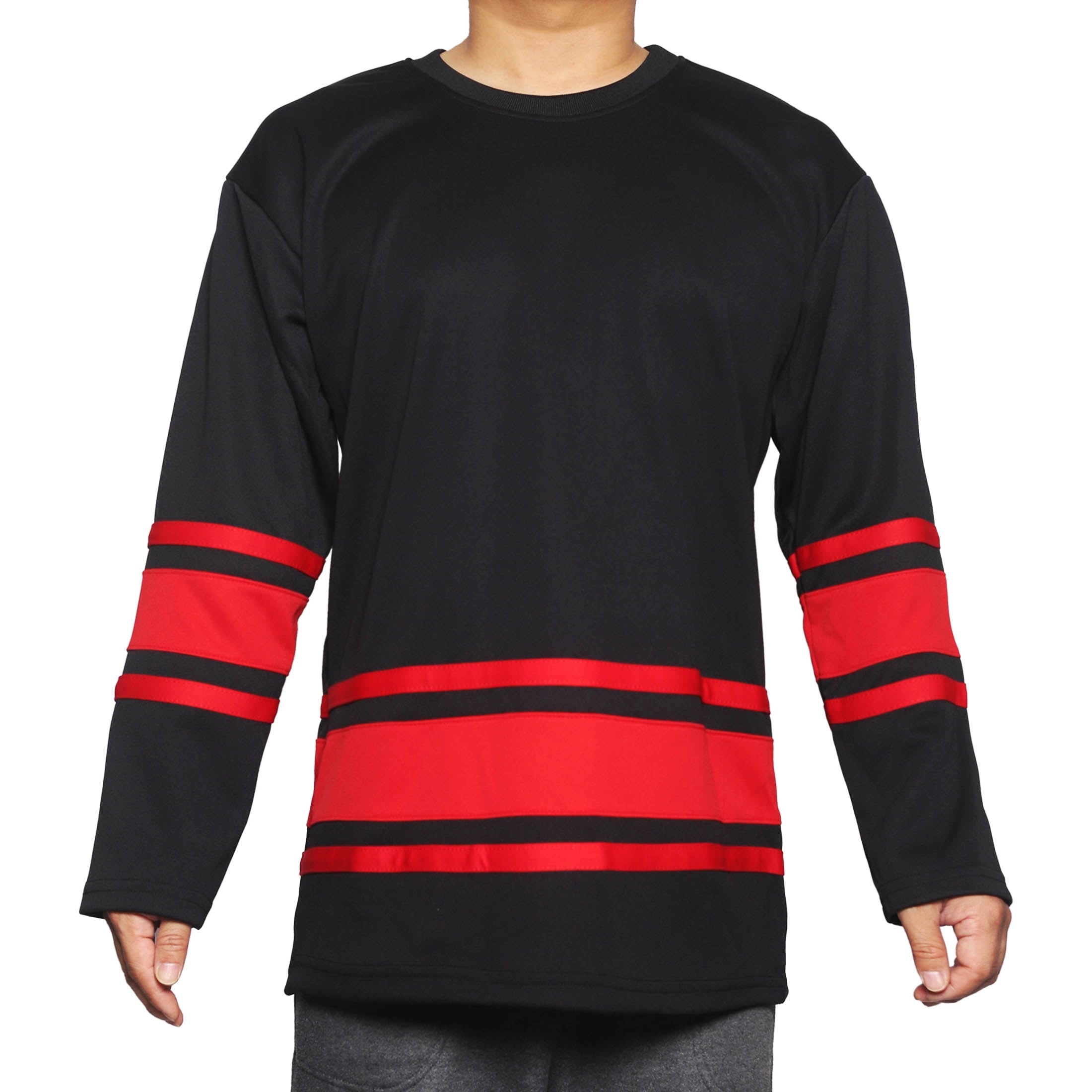 Pro USA Men's Custom Hockey Jersey Premium Small Black_Red - Walmart.com