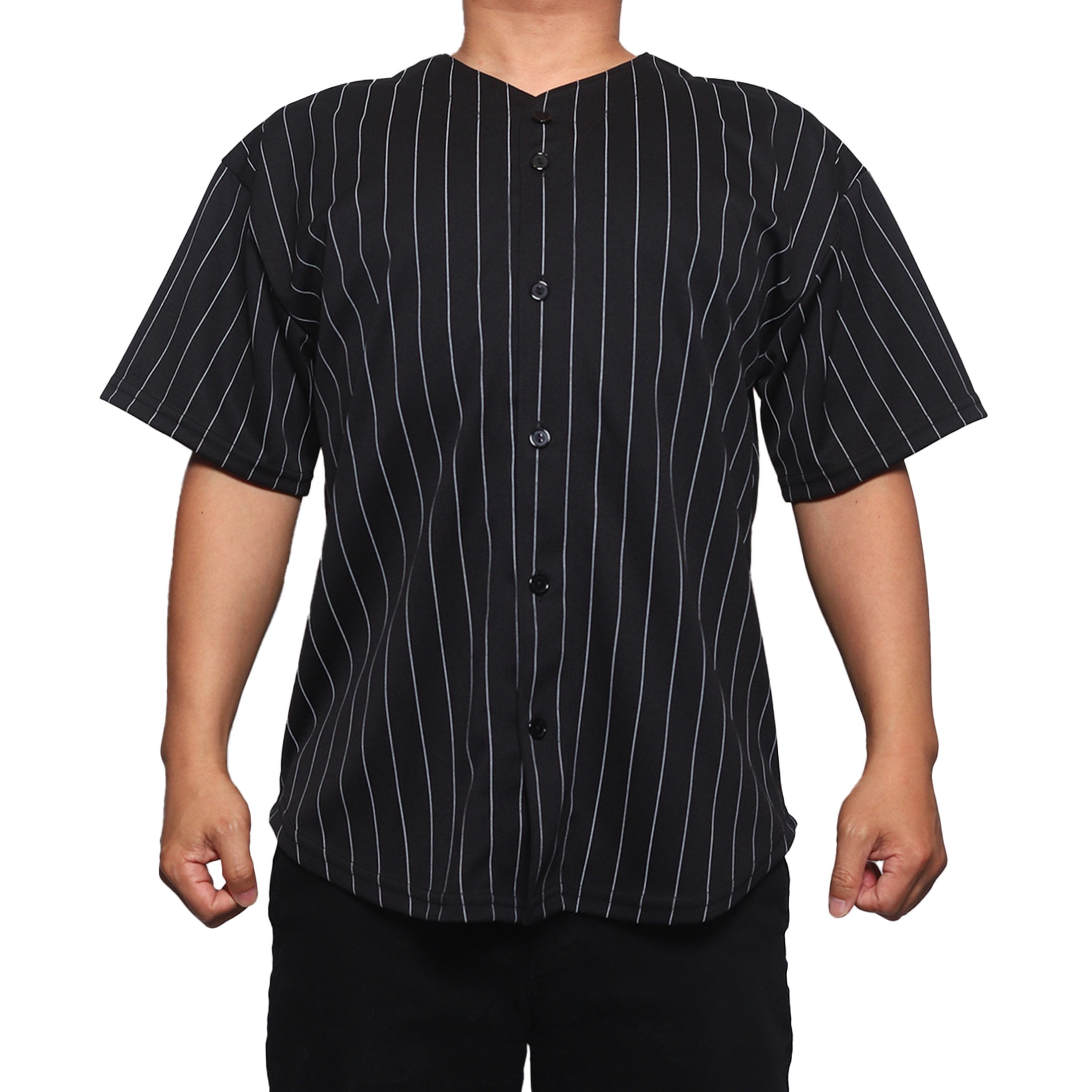 Pro USA Mens Baseball Stripe Jersey Button Down Shirt -Team Sport ...