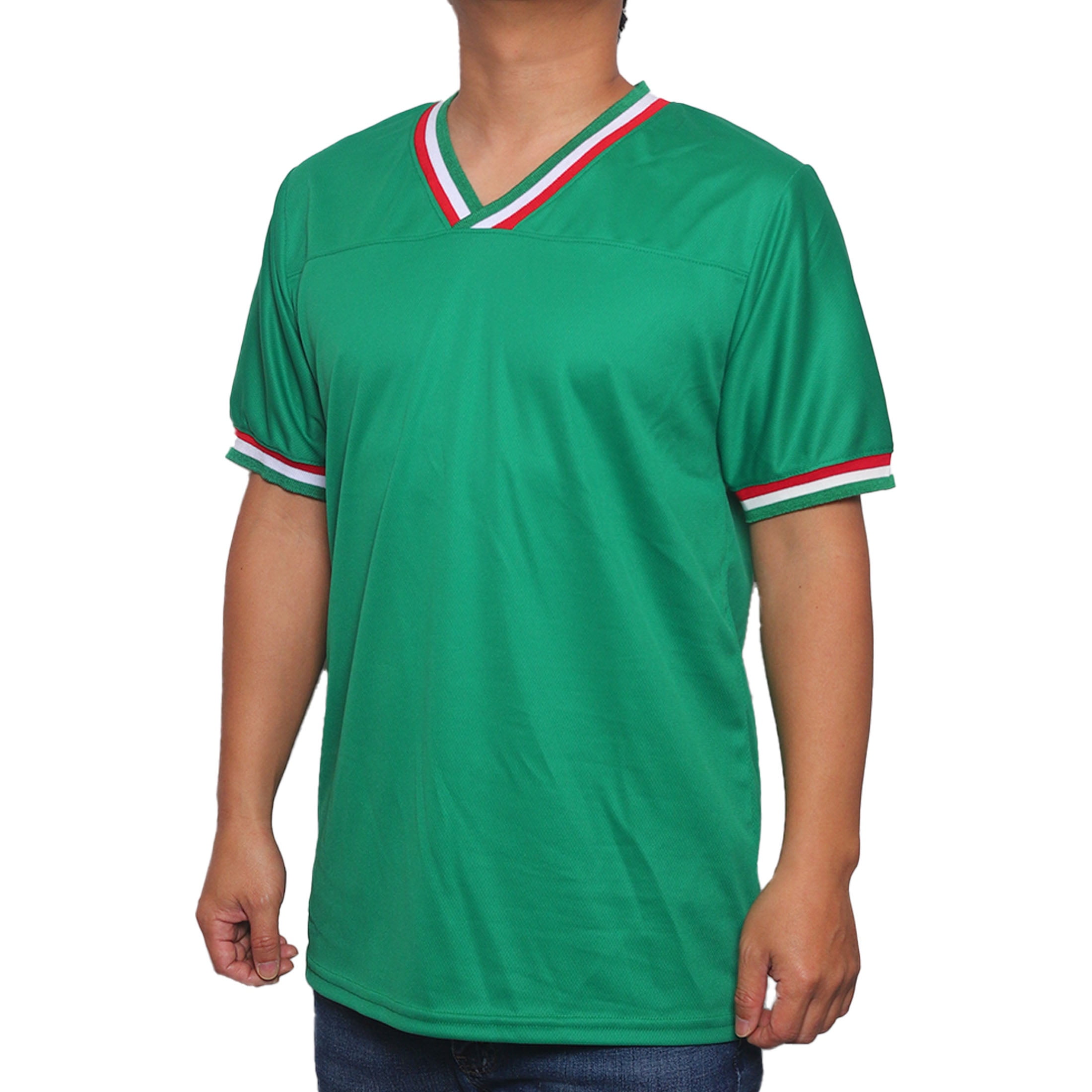 Pro USA Mens Classic Soccer Jersey V-Neck with Color Ribbed Collar and ...