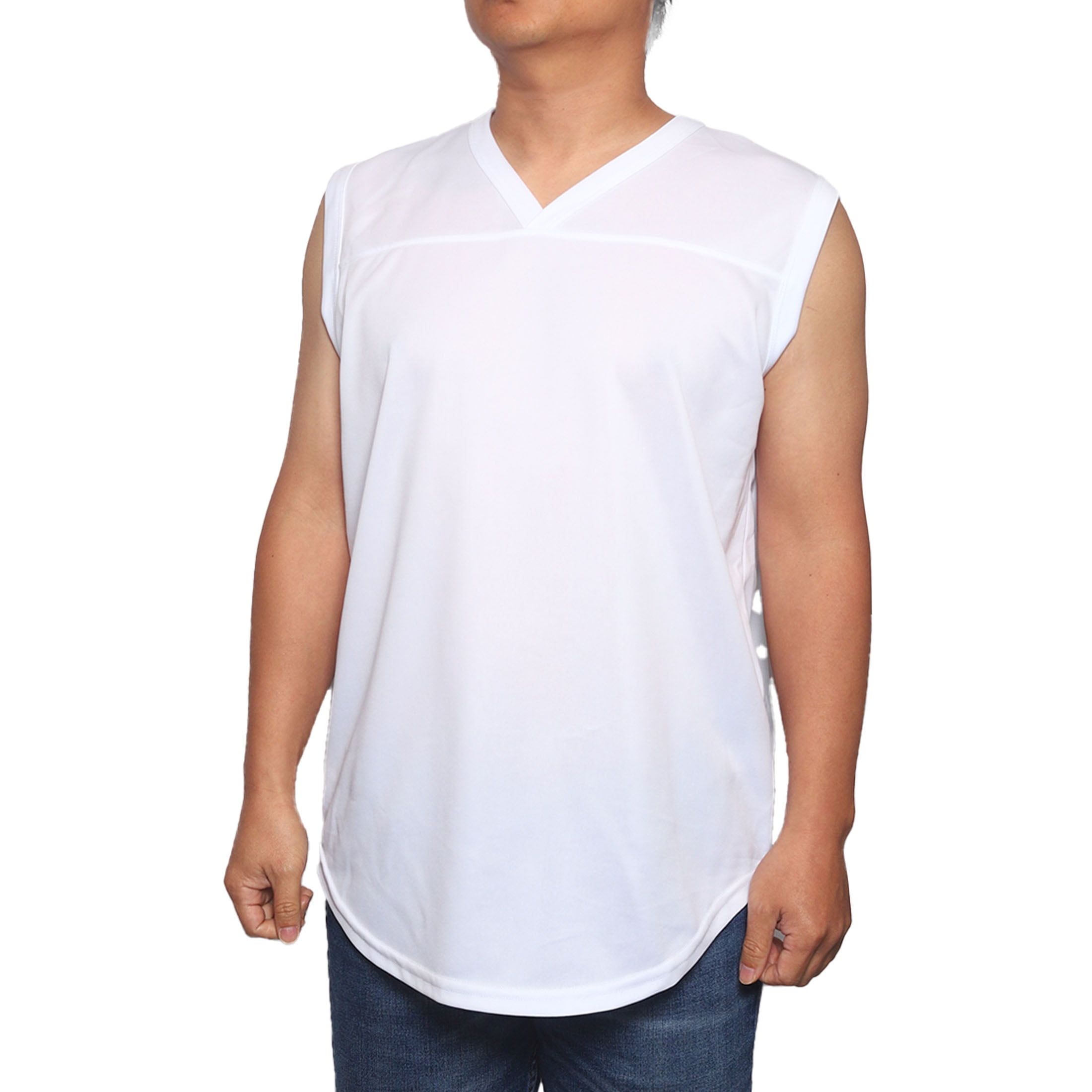 Pro USA Mens Sleeveless Gym Workout T Shirt-Muscle V-Neck Tank Top Tee ...