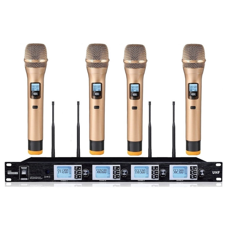 Microfono Inalambrico Professional Wireless Microphones System With 4 X ...