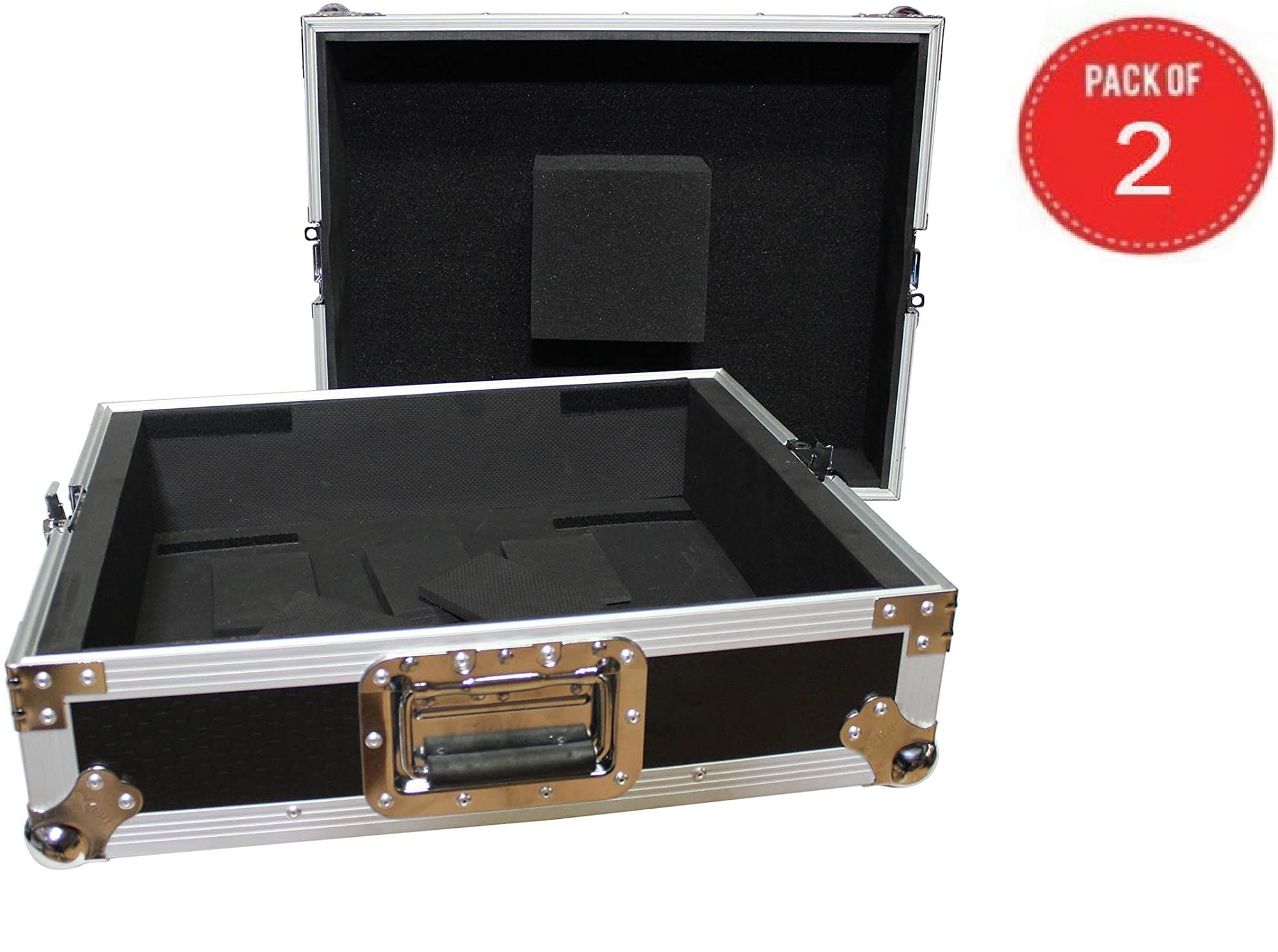 Pro X DJ Turntable Flight Cases with With Adjustable Foam, 3/8" Plywood ...