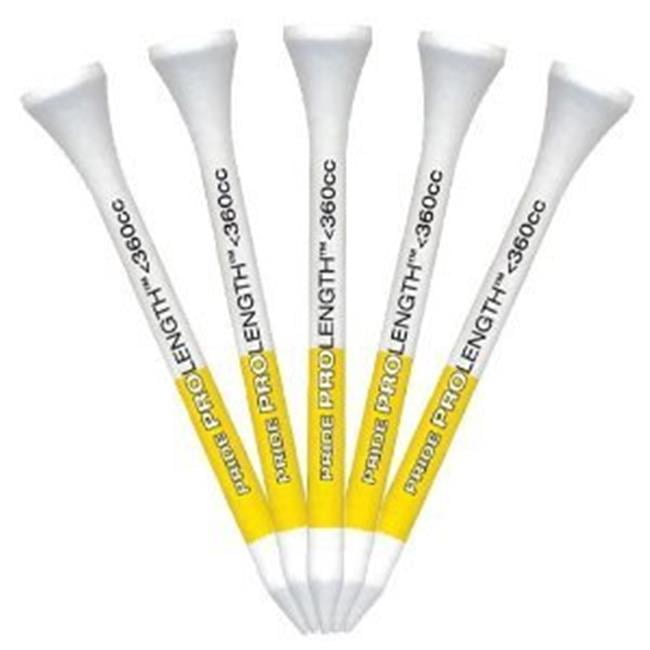 Pride Professional Pro Length Golf Tees (2.75", White/Yellow, 20pk) NEW ...