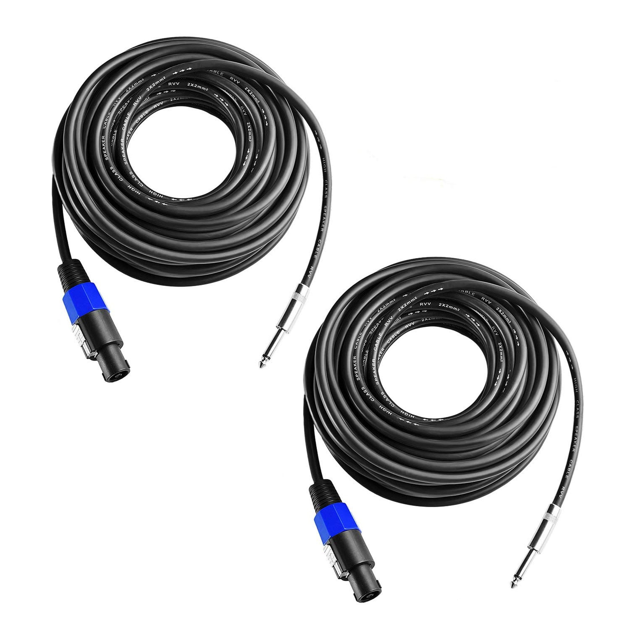 ProAudio 50ft Speakon to 1/4 Inch Heavy Duty Speaker Cable Pair ...