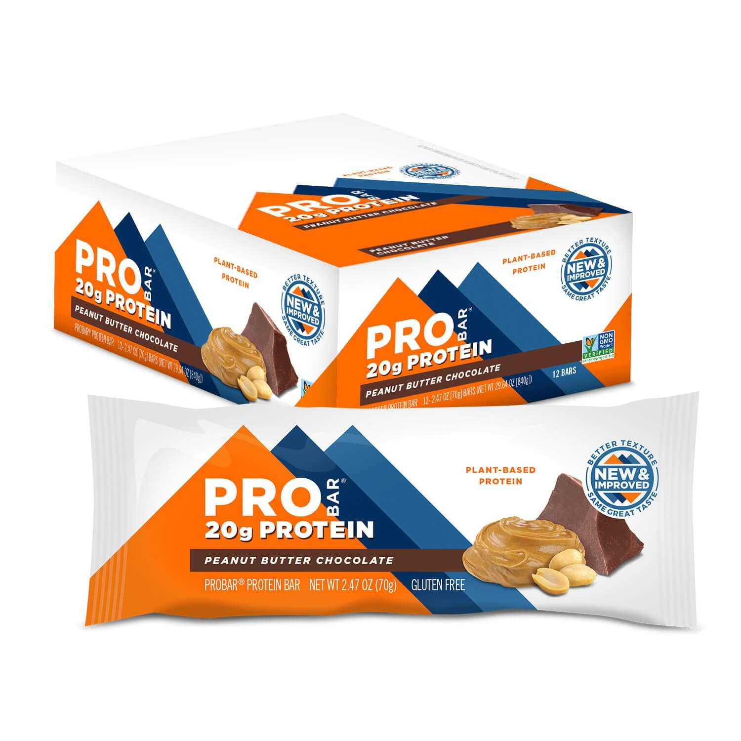PROBAR PROTEIN Bar RE32Peanut Butter Chocolate NonGMO GlutenFree ...