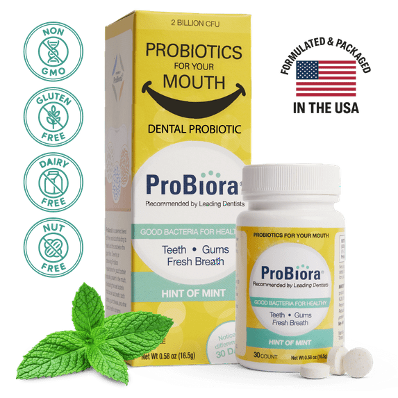 ProBiora Mint Oral Probiotic - Fresh Breath, Healthy Gums, Dental ...