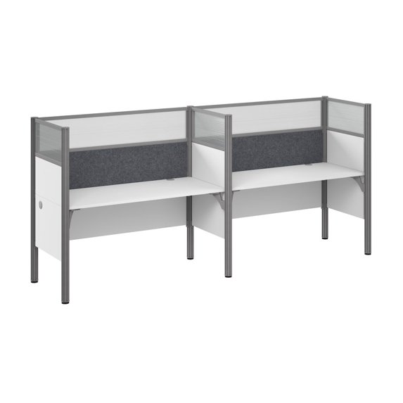 ProBiz Double Cubicle Desk with High Privacy Panels in White ...