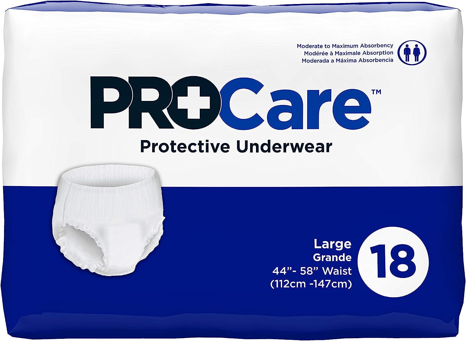ProCare Adult Underwear Pull On Large Disposable Moderate Absorbency ...