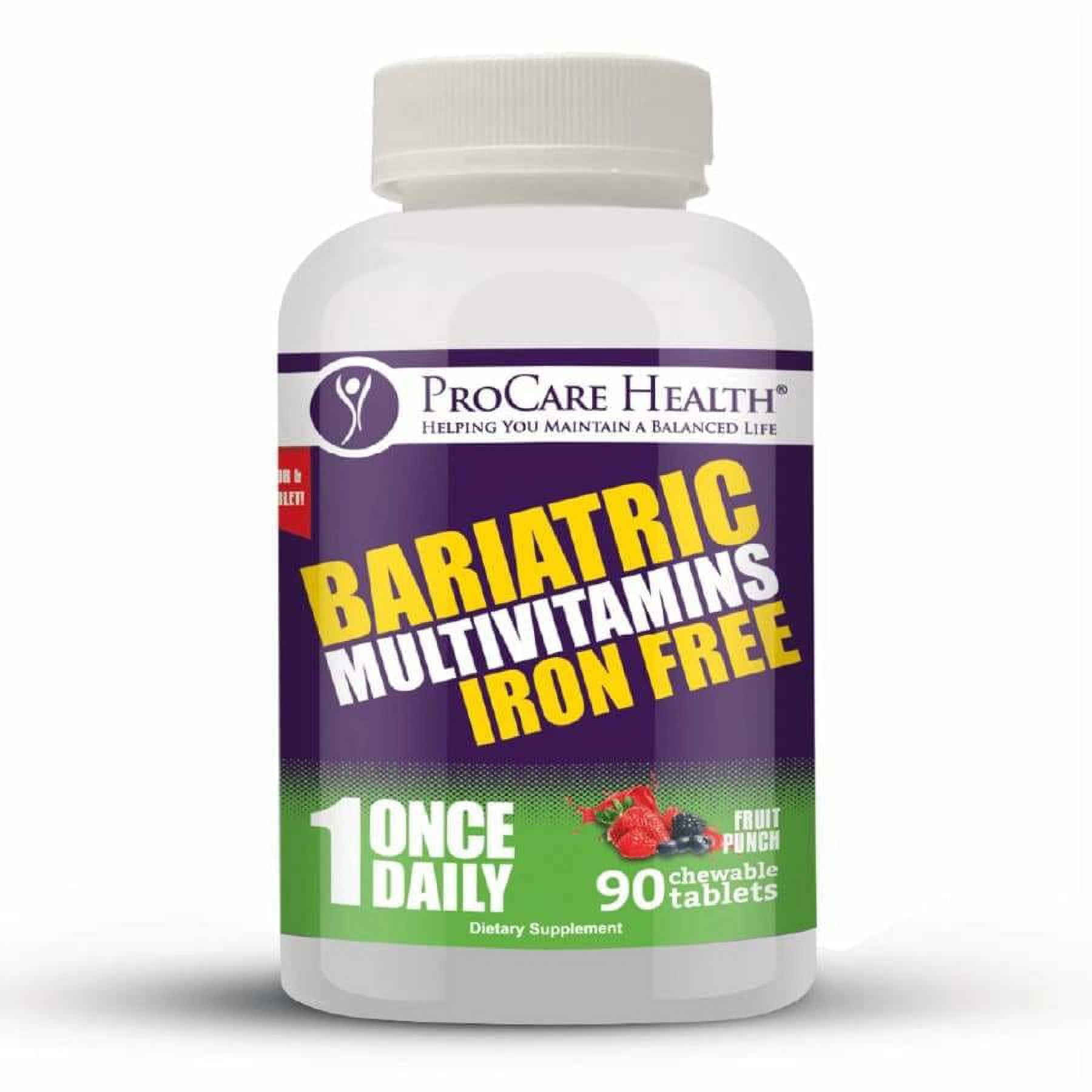 ProCare Health Bariatric Multivitamin Chewable Iron Free, 90 Count, 3 ...