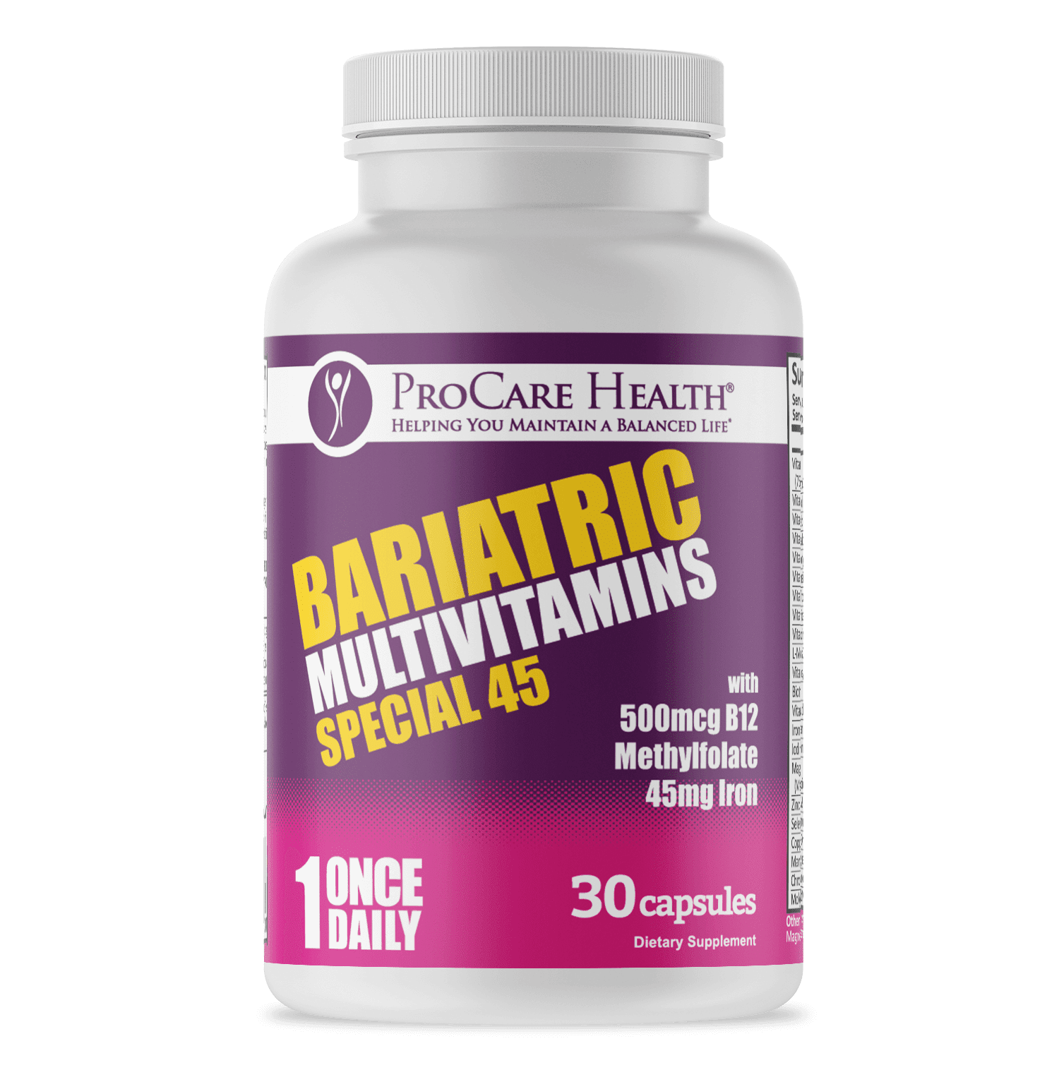 ProCare Health "1 per Day!" Bariatric Multivitamin Capsule - Special 45 ...
