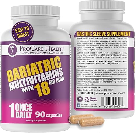 ProCare Health Bariatric Multivitamin Capsule, Easy Swallow, Daily for ...